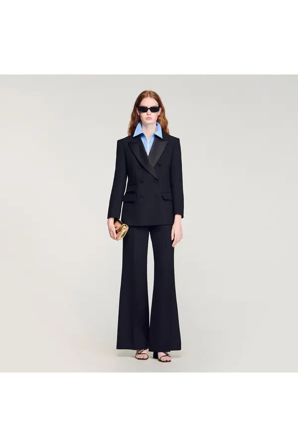 Sandro Tuxedo Jacket With Satin Collar