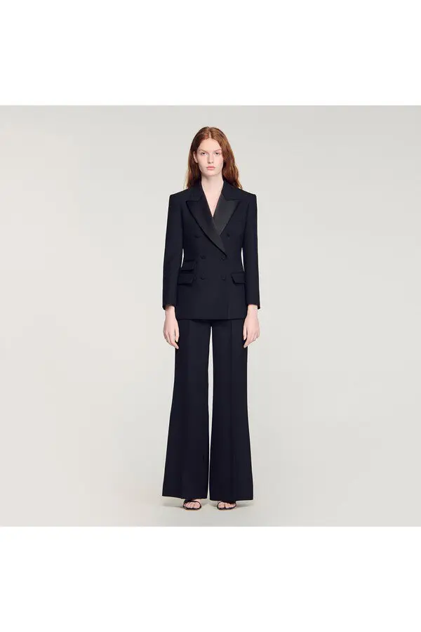 Sandro Tuxedo Jacket With Satin Collar