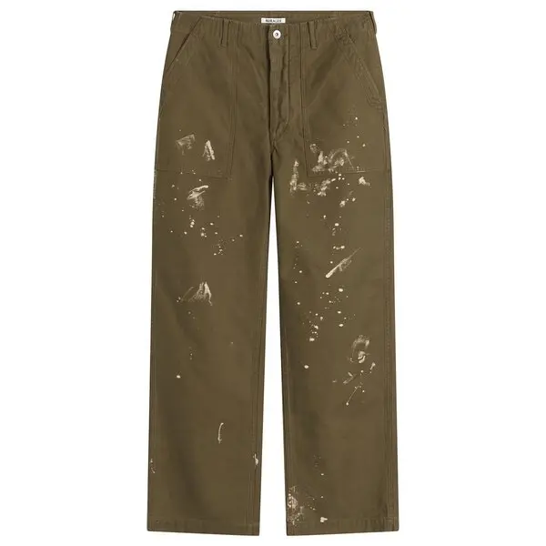 Auralee Washed Baggy Satin Bleached Baker Trousers