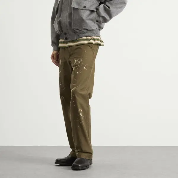 Auralee Washed Baggy Satin Bleached Baker Trousers