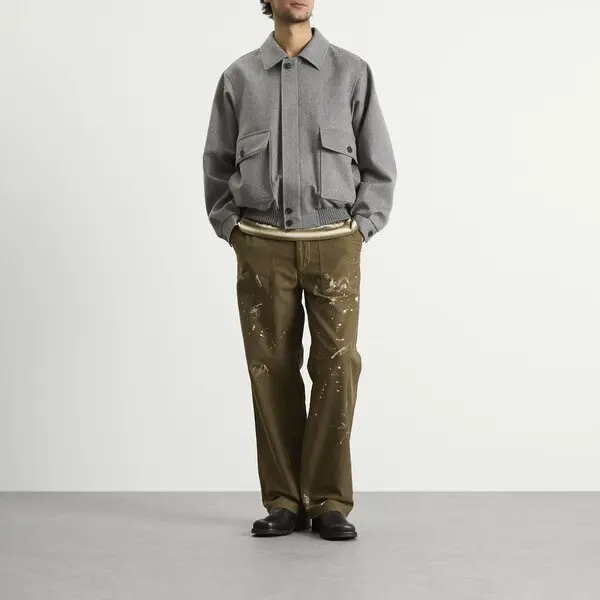 Auralee Washed Baggy Satin Bleached Baker Trousers