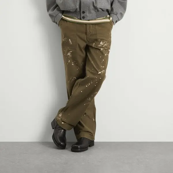 Auralee Washed Baggy Satin Bleached Baker Trousers