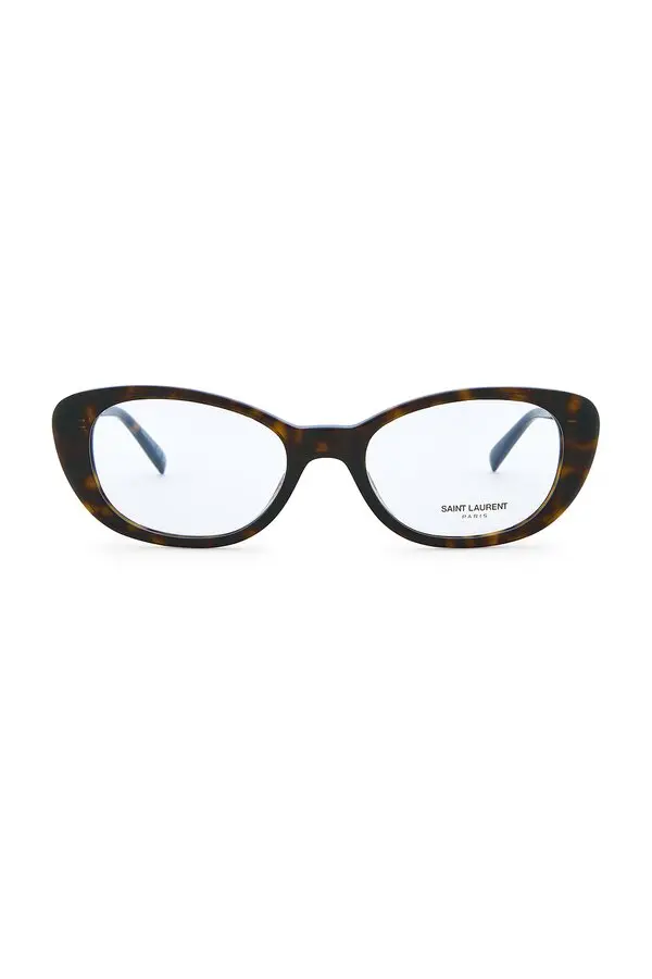 Saint Laurent Cat Eye Eyeglasses - Havana & Transparent