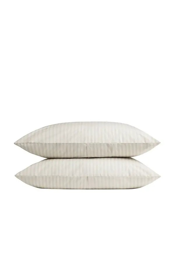 PARACHUTE Percale Pillowcase Set - Bone Stripe