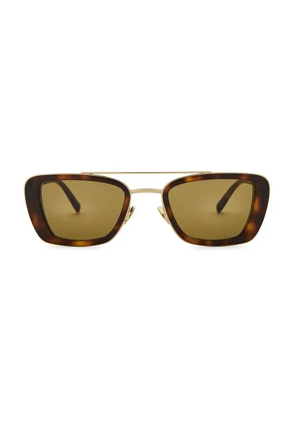 Saint Laurent Rectangular Sunglasses - Havana & Brown