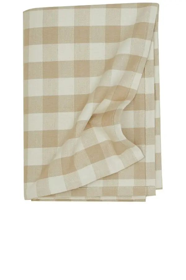 HAWKINS NEW YORK Essential Gingham Tablecloth In Ivory - Ivory & Flax