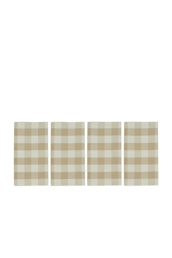 HAWKINS NEW YORK Essential Gingham Napkins Set Of 4 In Ivory