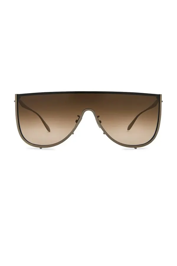 Alaïa Shield Sunglasses - Ruthenium & Brown