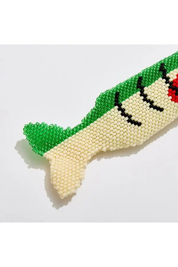 Edie Parker Beaded Fish Retractable Lighter Keychain