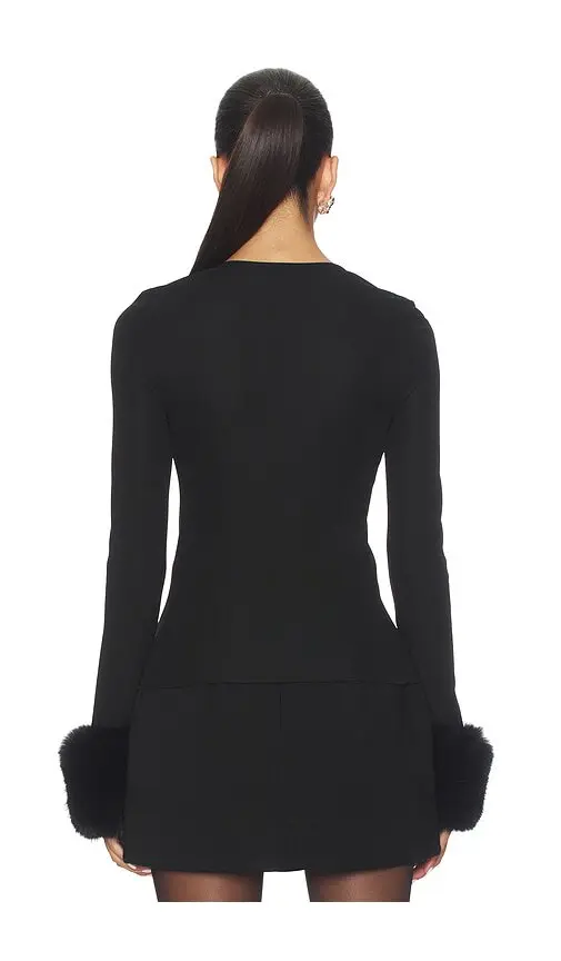 Majorelle Daphine Top With Faux Fur Trim