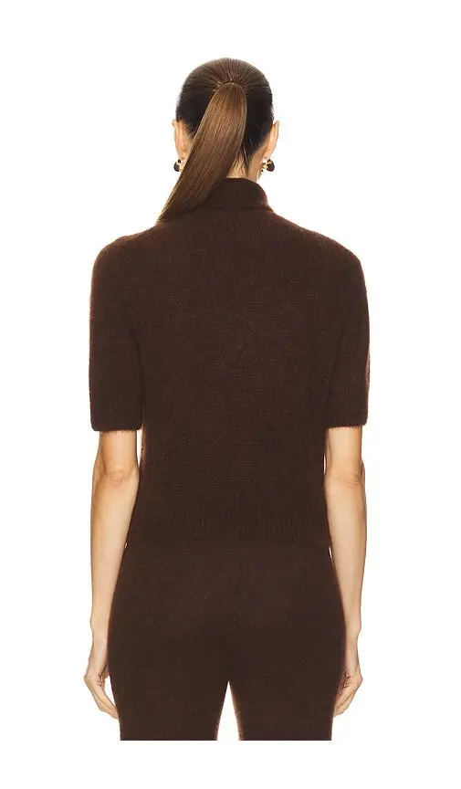 W. CASHMERE Tansy Short Sleeve Pullover - Chocolate