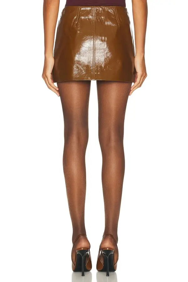 A.L.C. Cowan Leather Skirt - Saddle