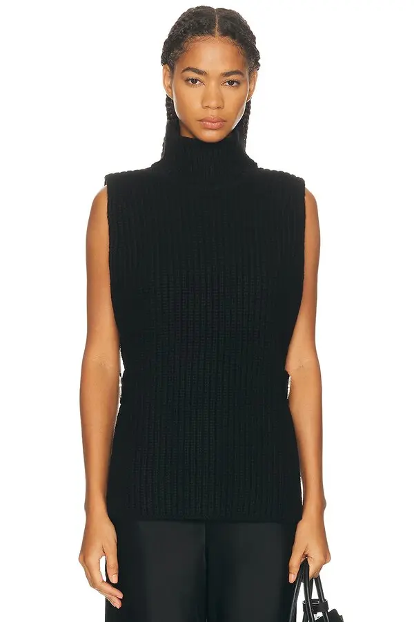 Brandon Maxwell Grayson Ribbed Gilet