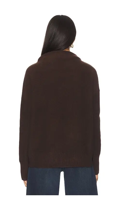 Vince Boiled Funnel Neck Pullover - Brown