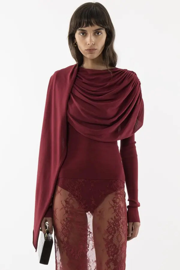 Arakii Haze Long Sleeve Top - Burgundy