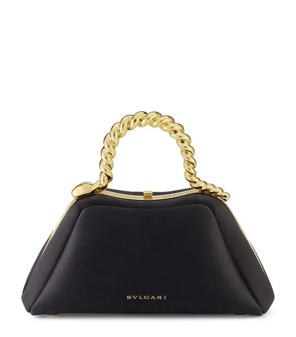 BVLGARI X Geraldine Guyot Mini Satin Serpentine Top-handle Bag - Black
