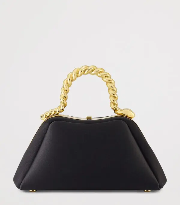 BVLGARI X Geraldine Guyot Mini Satin Serpentine Top-handle Bag - Black