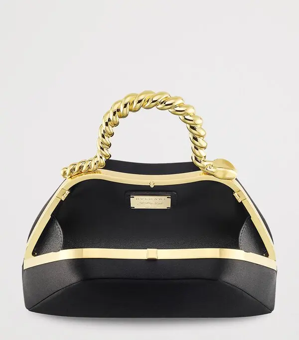 BVLGARI X Geraldine Guyot Mini Satin Serpentine Top-handle Bag - Black