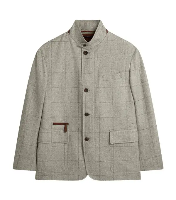 Dunhill Wool-silk Herringbone Travel Jacket
