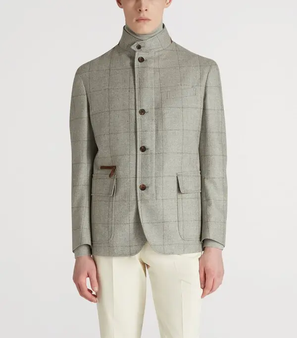 Dunhill Wool-silk Herringbone Travel Jacket