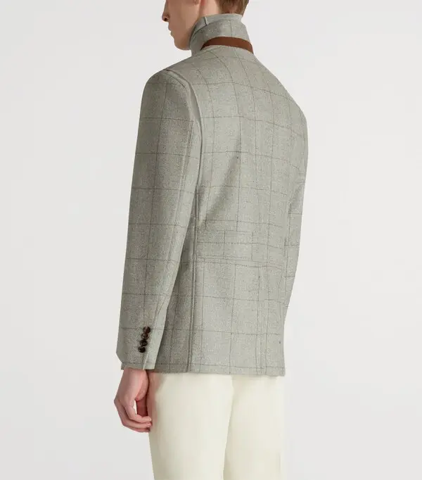 Dunhill Wool-silk Herringbone Travel Jacket