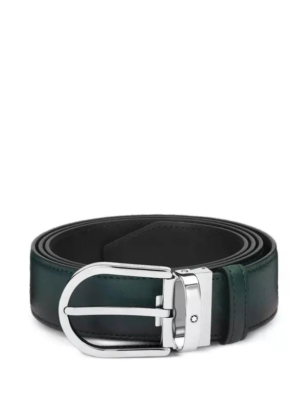 Montblanc Horseshoe Leather Belt - Green