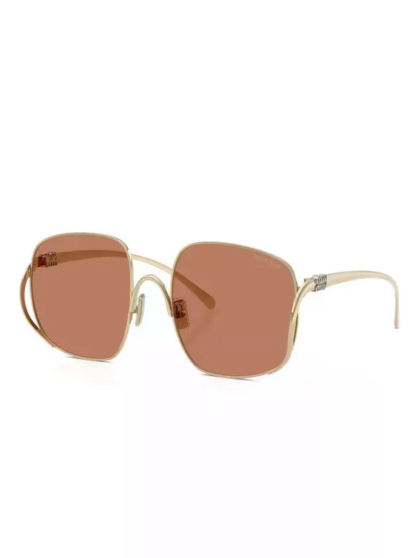 Miu Miu Square Frame Sunglasses - Gold