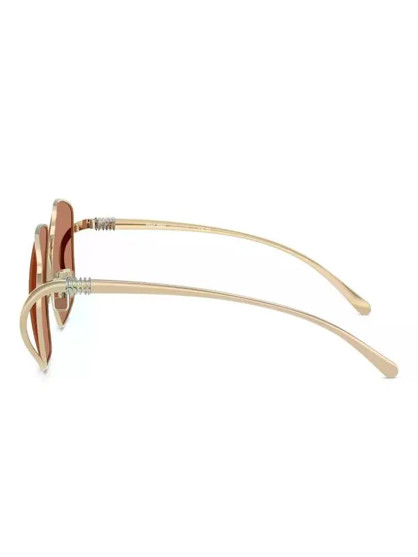 Miu Miu Square Frame Sunglasses - Gold
