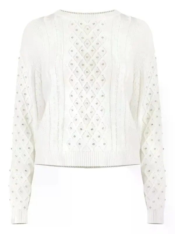 KOCCA Emiliana Cable-knit Embellished Sweater - Neutrals