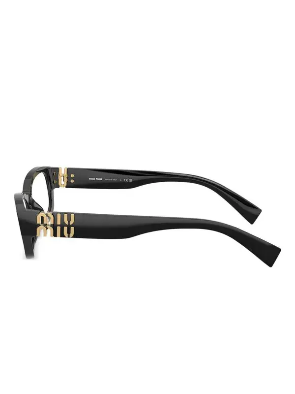 Miu Miu Logo Detail Eyeglasses - Black