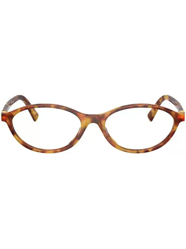 Miu Miu Tortoiseshell Oval-frame Glasses - Brown