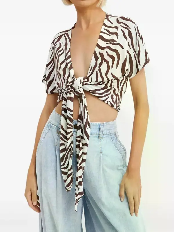 Max Mara Favore Zebra-pattern Top
