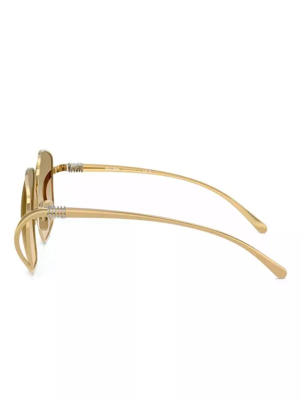 Miu Miu Square-frame Sunglasses - Gold