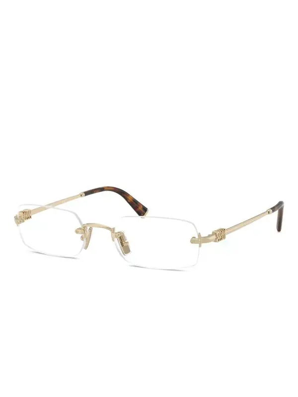 Miu Miu Rectangle-frame Eyeglasses - Gold