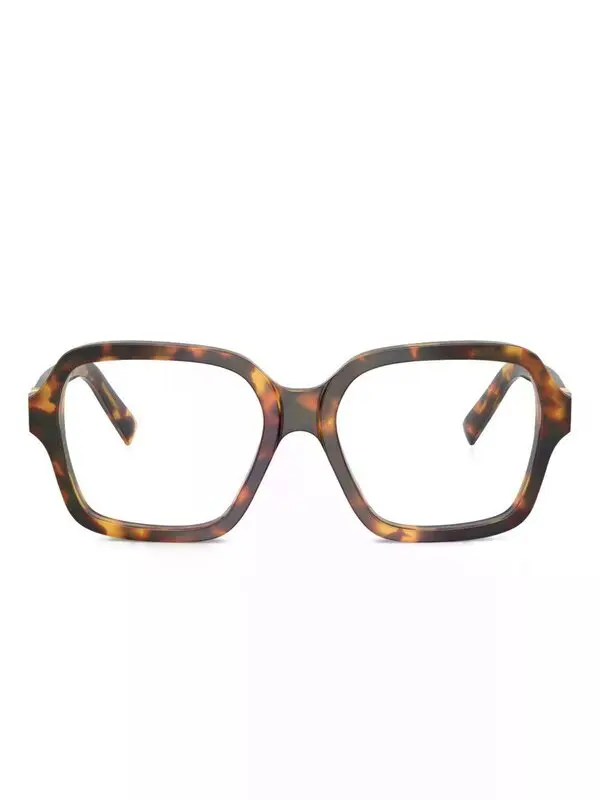Miu Miu Tortoiseshell-pattern Square-frame Eyeglasses - Brown