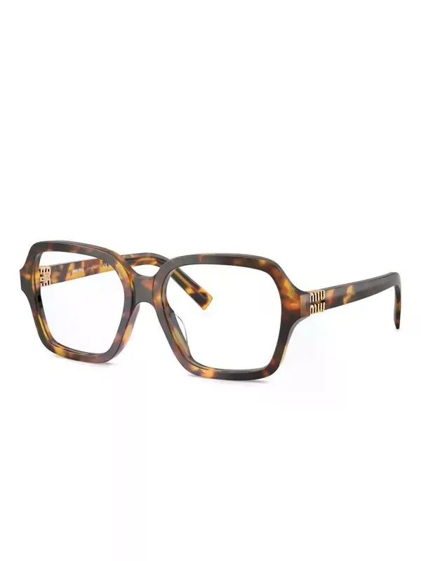 Miu Miu Tortoiseshell-pattern Square-frame Eyeglasses - Brown