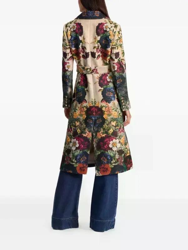 Alice + Olivia Joelle Floral Print Coat - Neutrals