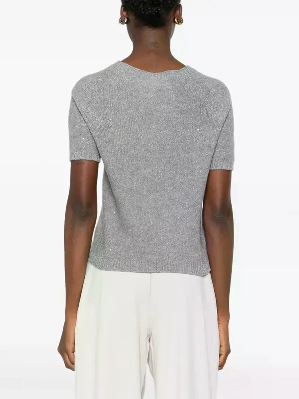 GRAN SASSO Sequin-embellished Top - Grey