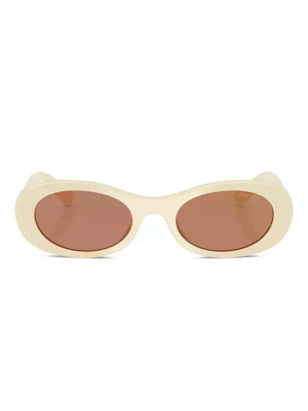Miu Miu Oval-frame Sunglasses - White