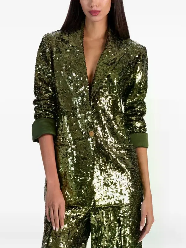 Alice + Olivia Sequinned Blazer - Green