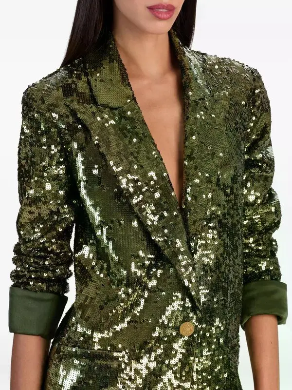 Alice + Olivia Sequinned Blazer - Green
