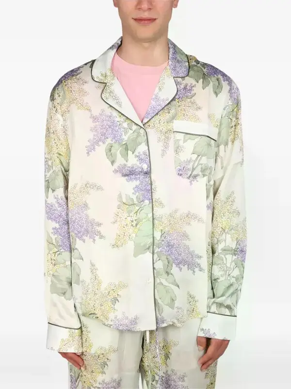 MOUTY Floral-print Piped Shirt - Neutrals
