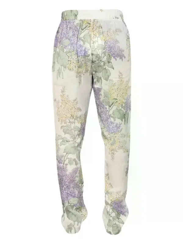 MOUTY Floral-print Straight-leg Trousers - Neutrals