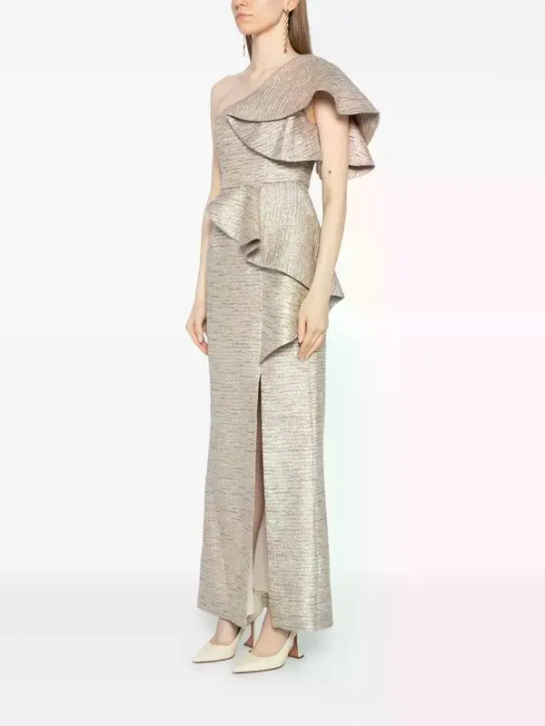 SAIID KOBEISY Ruffled Brocade Dress