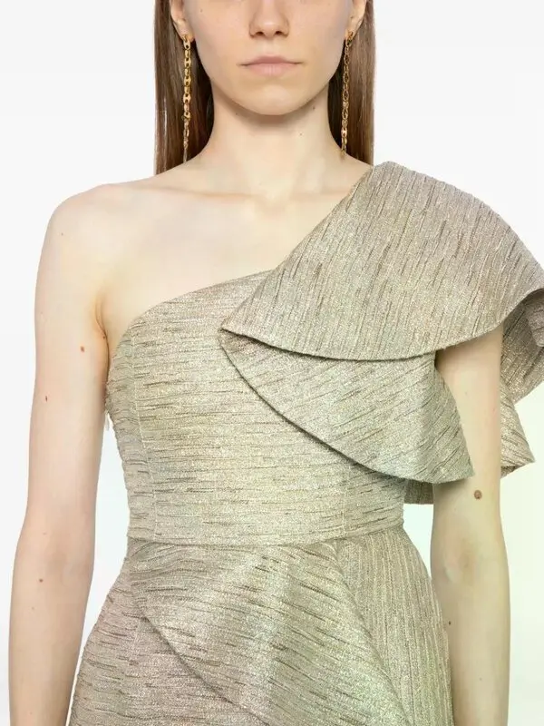 SAIID KOBEISY Ruffled Brocade Dress