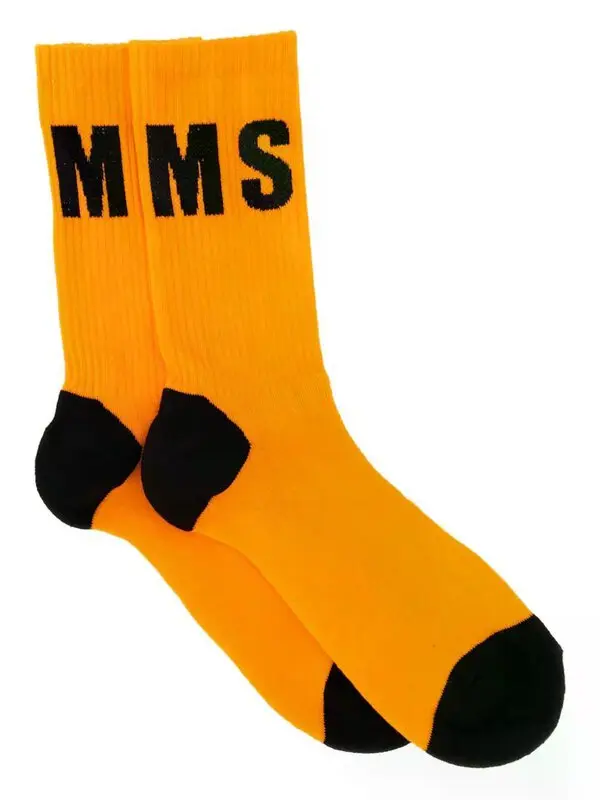 MSGM Embroidered Logo Socks - Yellow