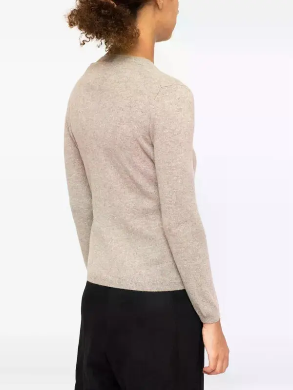 LA ROSE Button-fastening Cashmere Cardigan - Neutrals