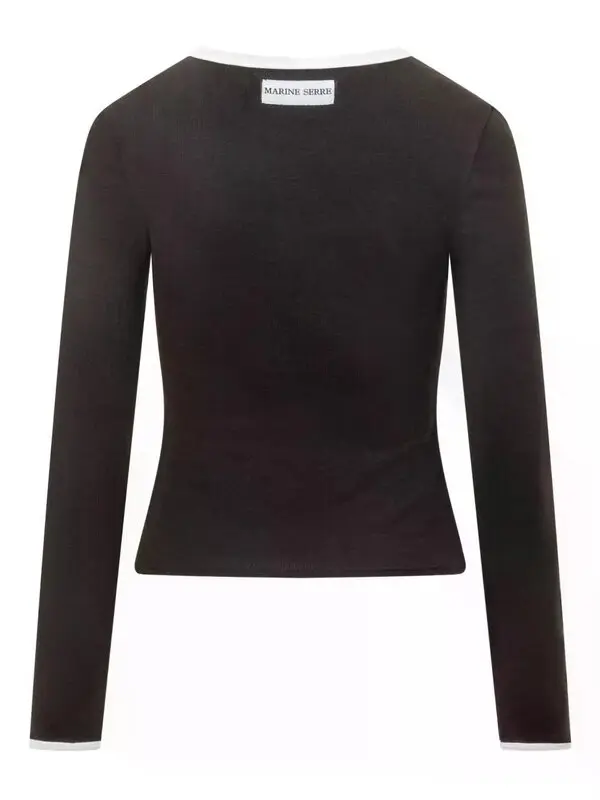MARINE SERRE Moon-logo Long-sleeve T-shirt - Black