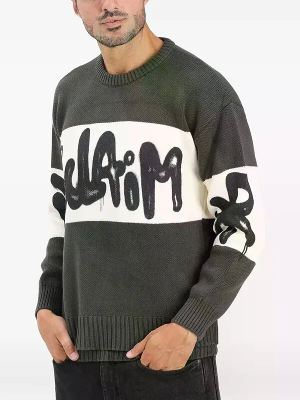 DISCLAIMER Striped Crew-neck Sweater