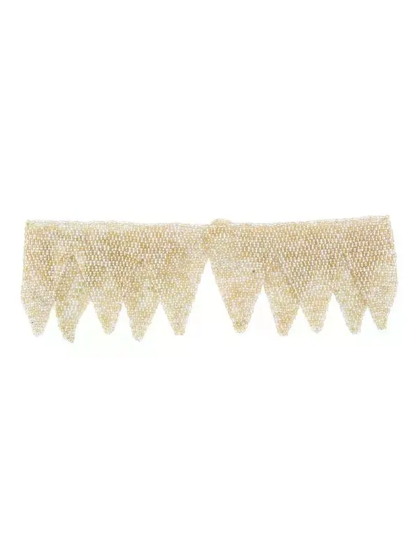 FORTE_FORTE Triangle Glass-beaded Necklace - Silver